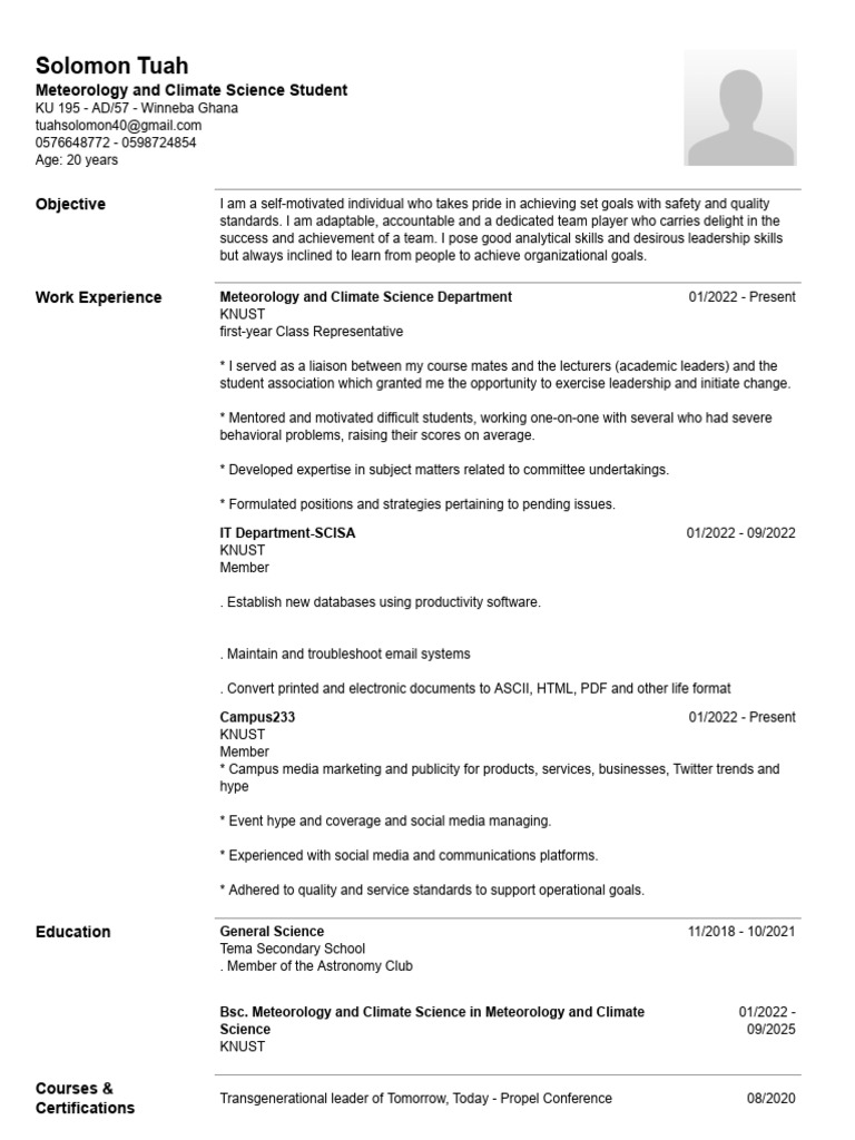 Resume - Solomon | PDF | Leadership | Social Media