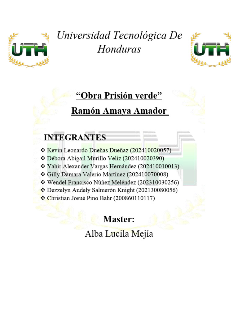 Informe Obra Prision Verde | PDF | Historia