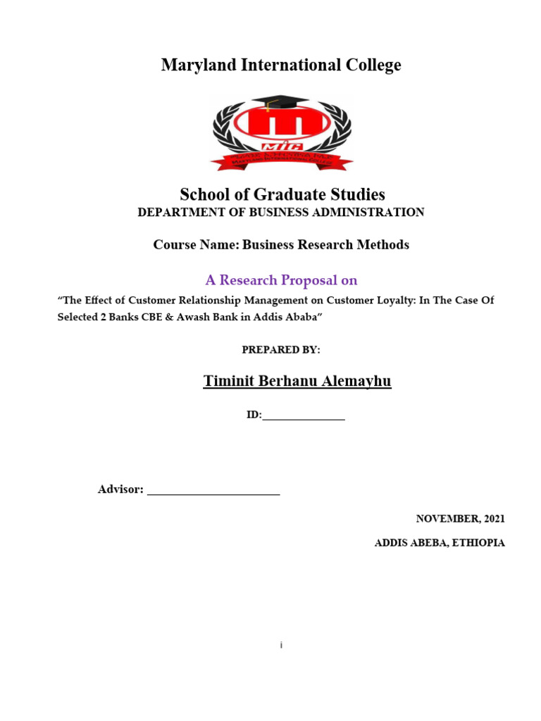Research Proposal | PDF | Customer Relationship Management | Methodology