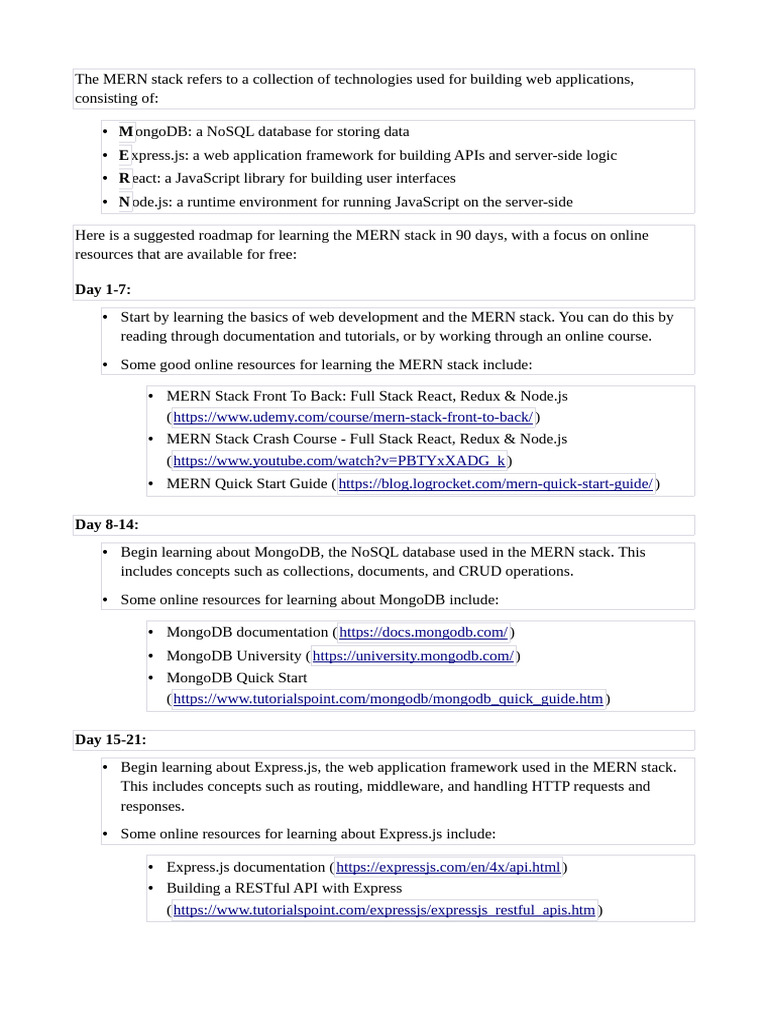 Routemap Of Mern Pdf Java Script Software Engineering