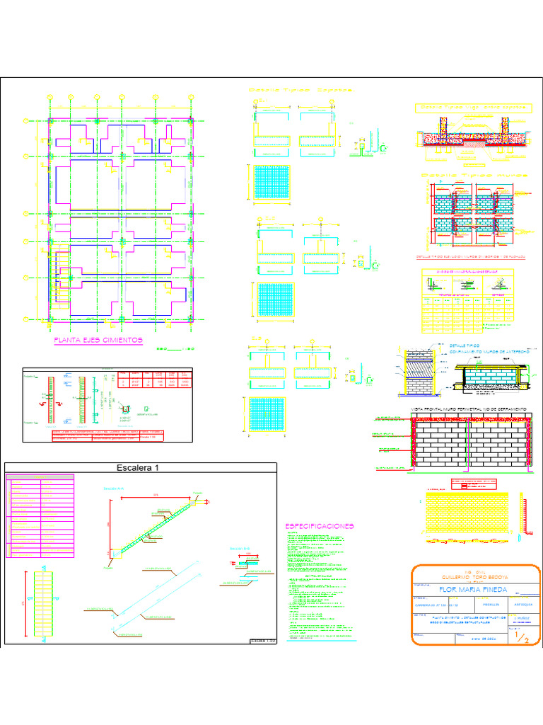 PLANO ESTRUCTURAL FLOR MARIA PINEDA 2024-Model | PDF | Ingeniería estructural | Ingeniería de ...
