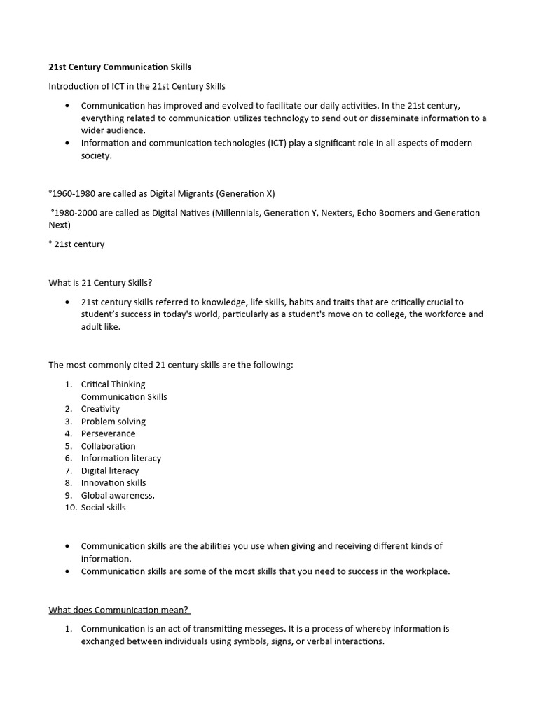 21st-Century-Communication-Skills | PDF | Educational Technology ...