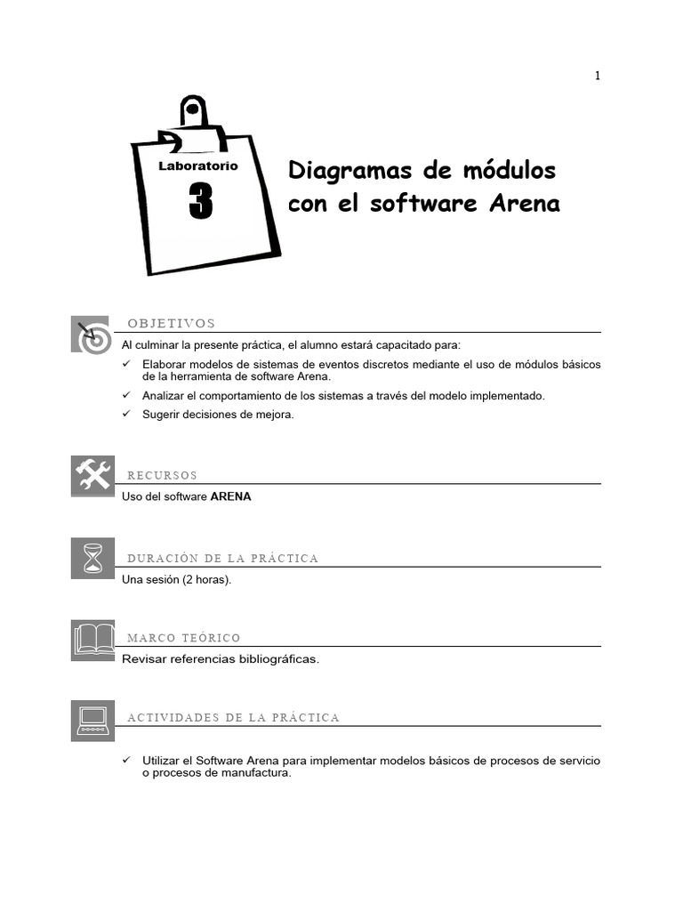 Laboratorio 02 - Diagrama de Módulos Con El Software Arena | PDF | Software