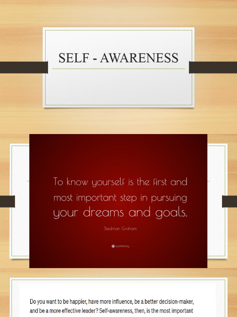 Self Awareness | PDF | Self-Improvement