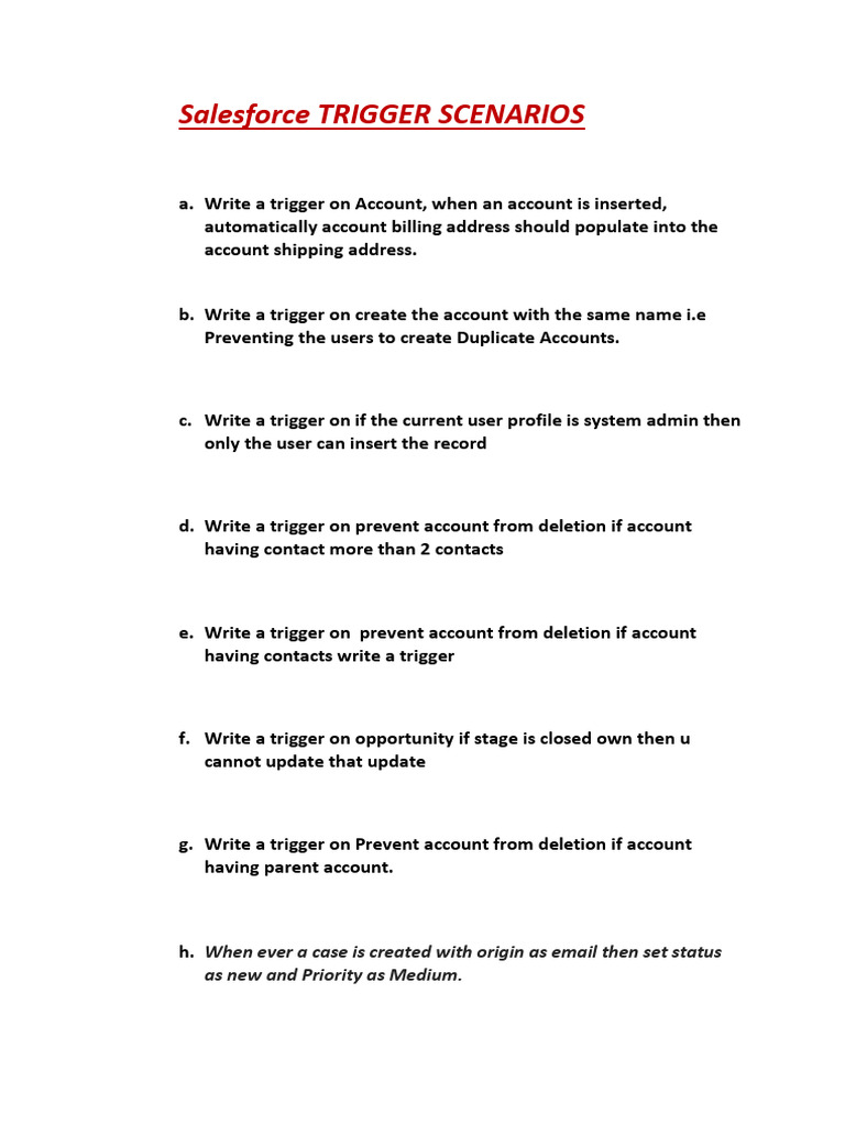 Salesforce Trigger Scenarios | PDF | Computers