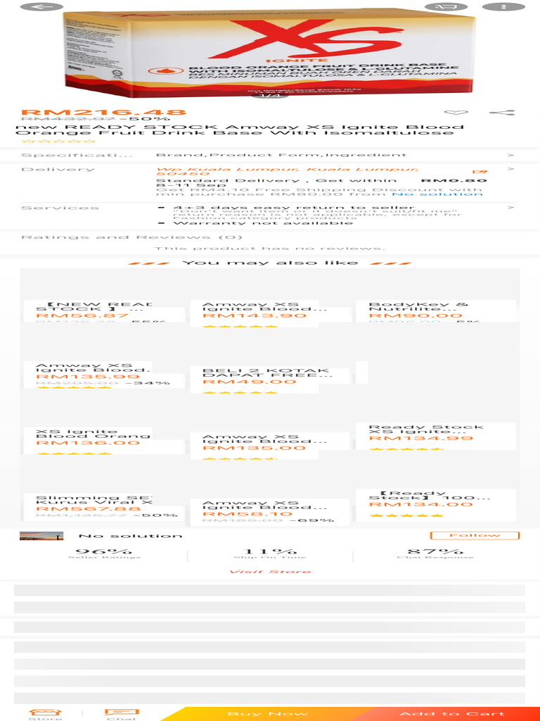 New READY STOCK Amway XS Ignite Blood Orange Fruit Drink Base With Isomaltulose Lazada | PDF ...