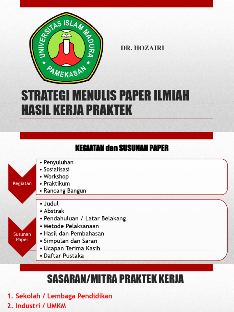 Strategi Menulis Paper Ilmiah Hasil Kerja Praktek | PDF