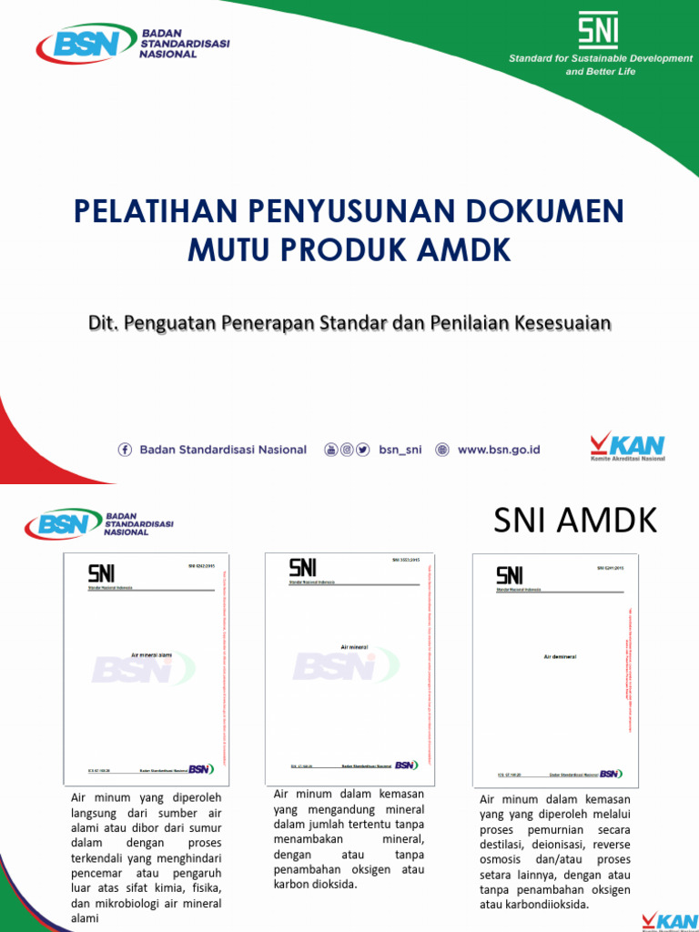 Pelatihan Penyusunan Dokumen Mutu AMDK | PDF