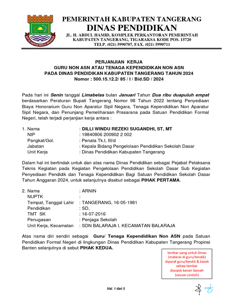 Contoh PK BOP SD TA 2024 - PDF | PDF