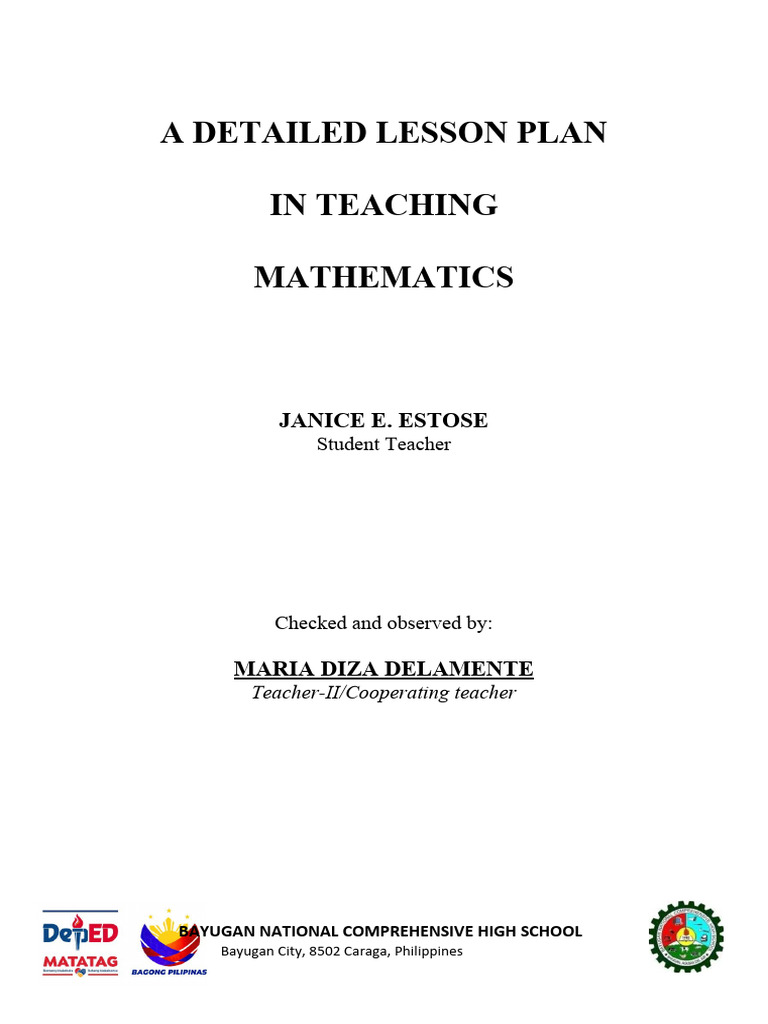 A Detailed Lesson Plan | PDF | Length | Shape