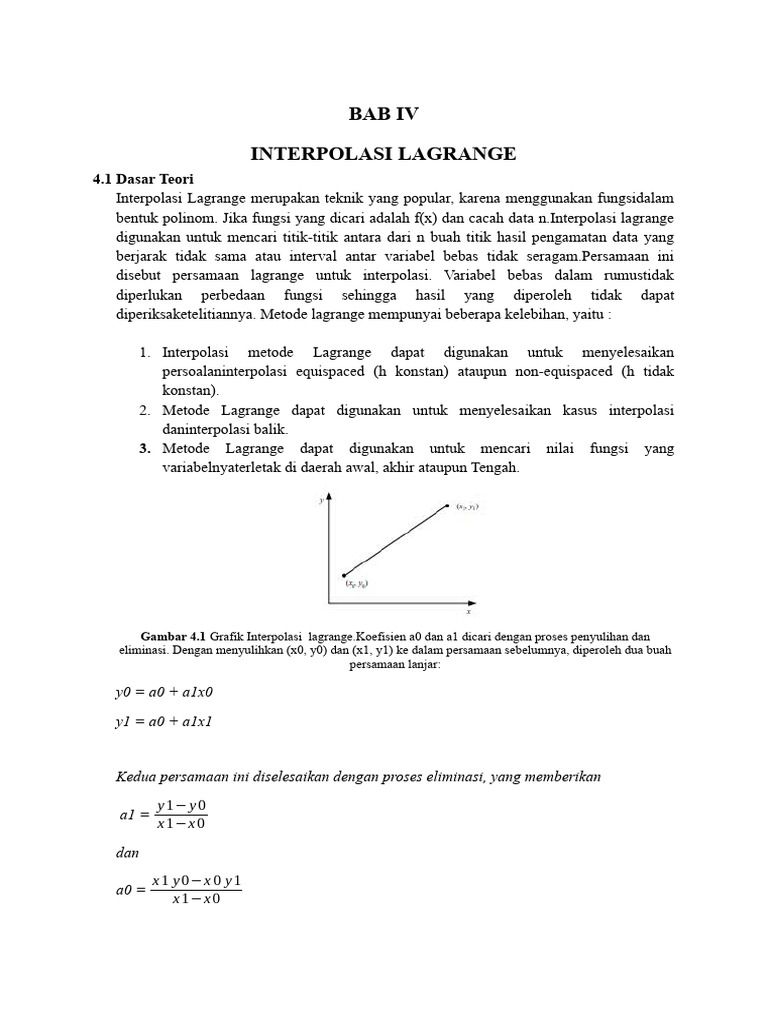Interpolasi Lagrange: Teori & Contoh | PDF