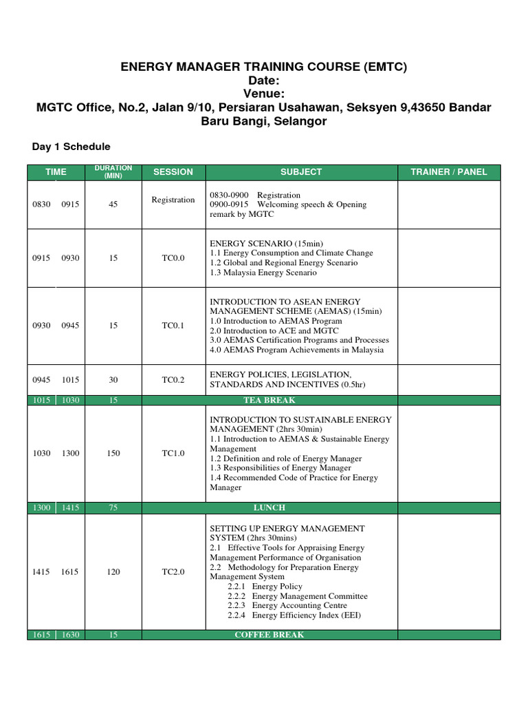 EMTC 2023 - Program Agenda | PDF | Audit | Energy Management