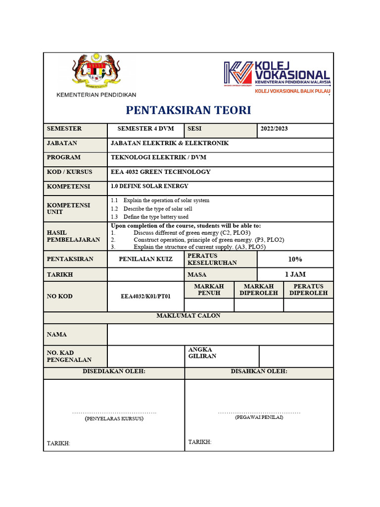 PT 1 (Quiz) Eea 4032 2022 221202 | PDF