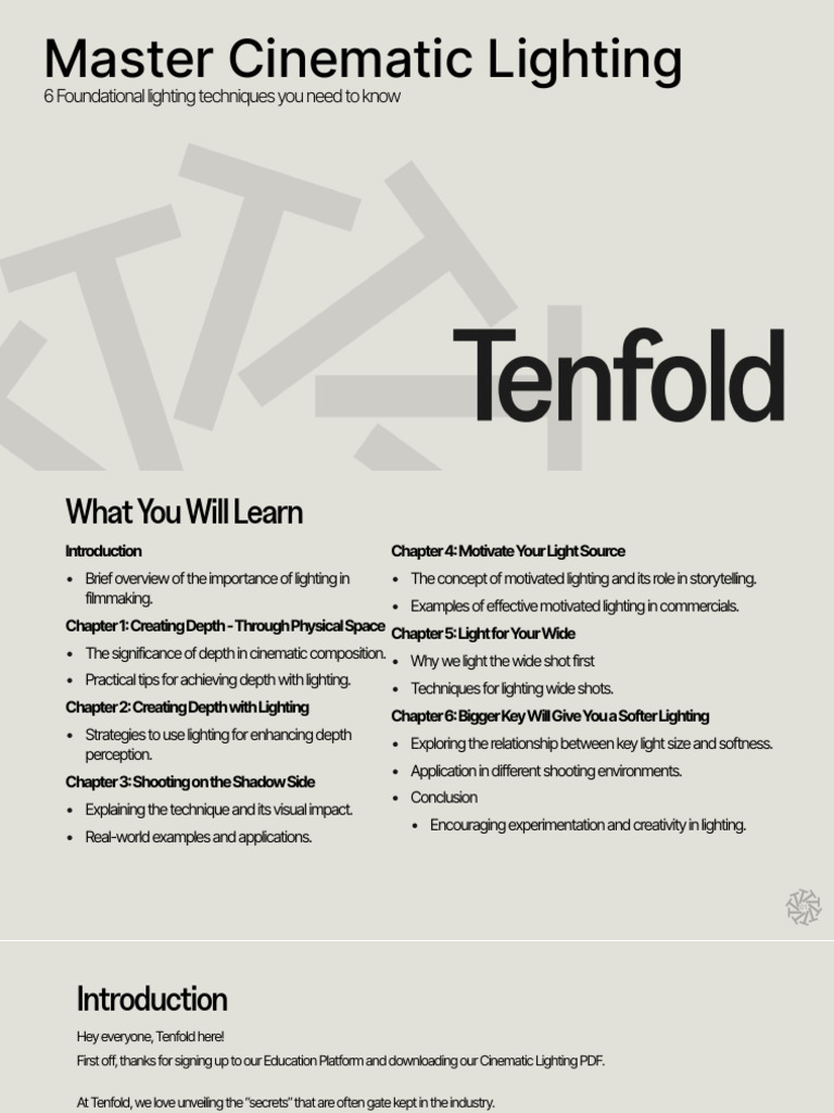 Master+Cinematic+Lighting+ +Tenfold+Production | PDF | Cinematography | Shadow