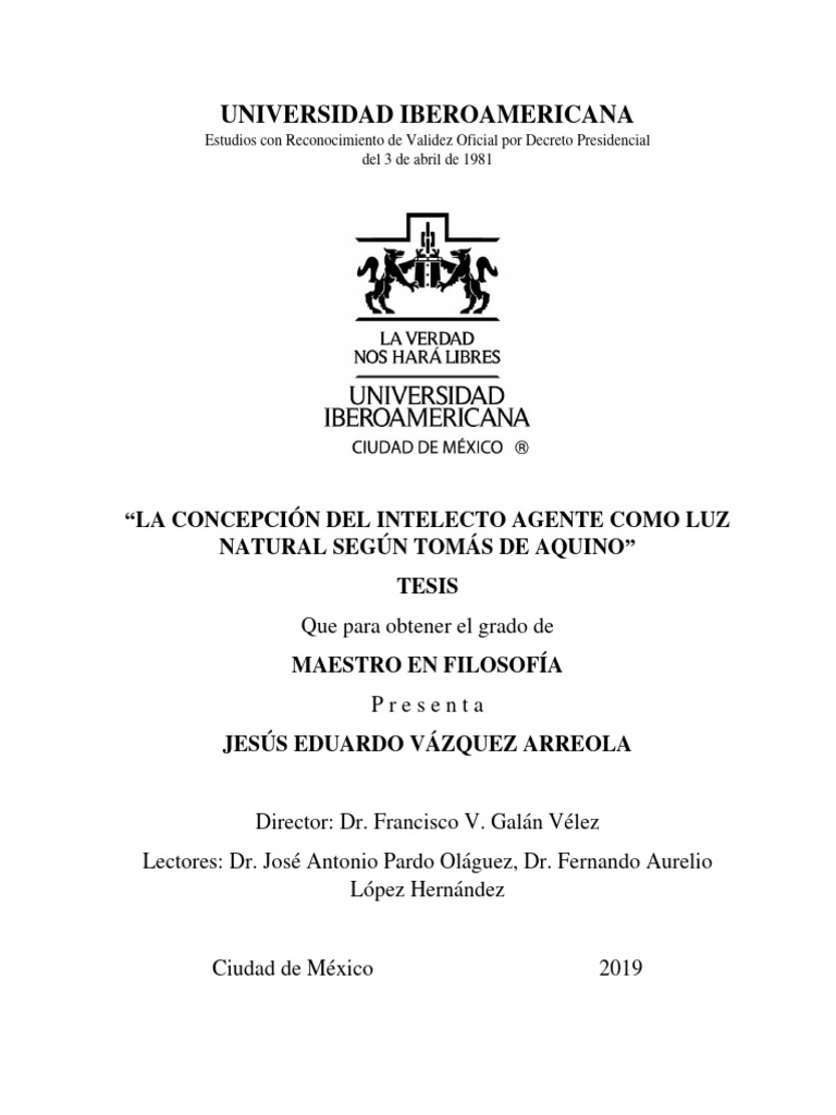 Universidad Iberoamericana: "La Concepción Del Intelecto Agente Como ...
