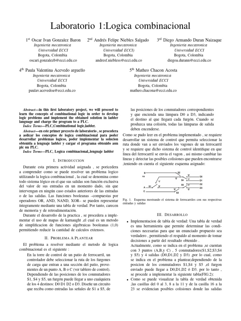 Lógica Combinacional en PLC y Ladder | PDF | Puerta lógica | Lógica