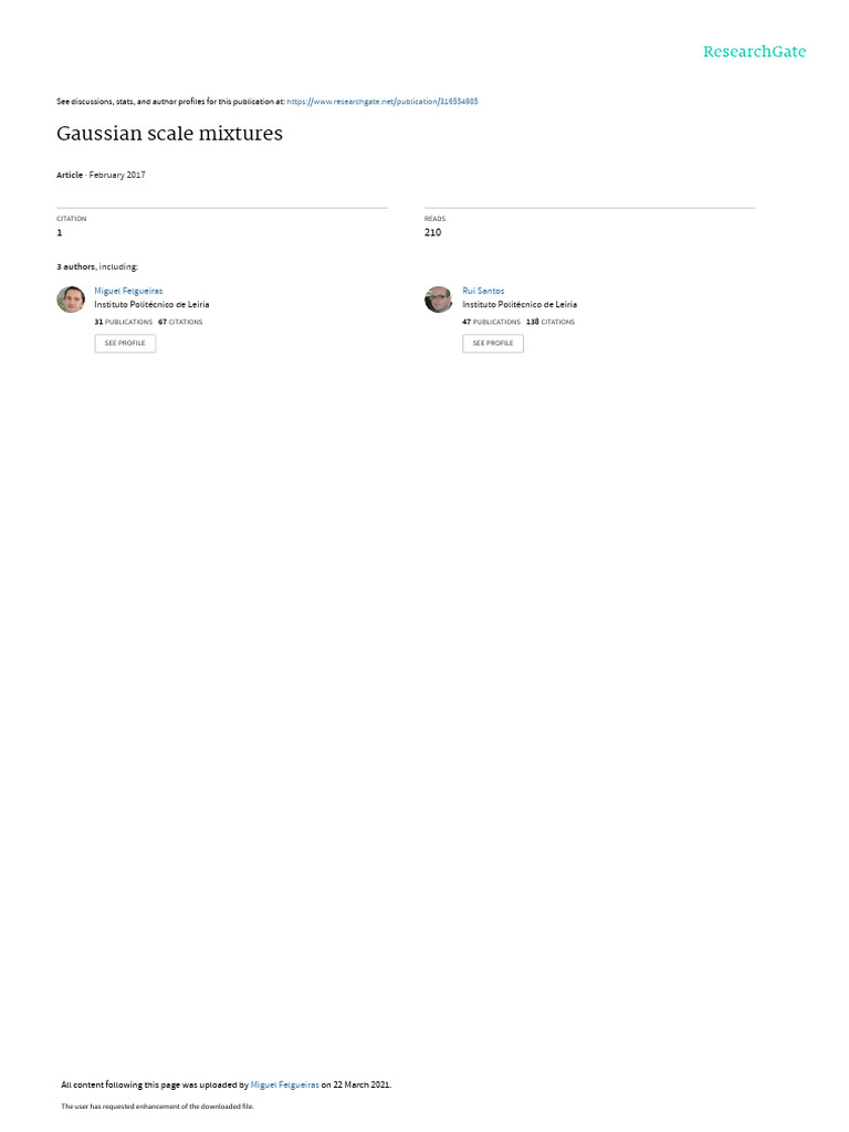 Gaussian Scale Mixtures Explained | PDF | Normal Distribution | Statistical Theory
