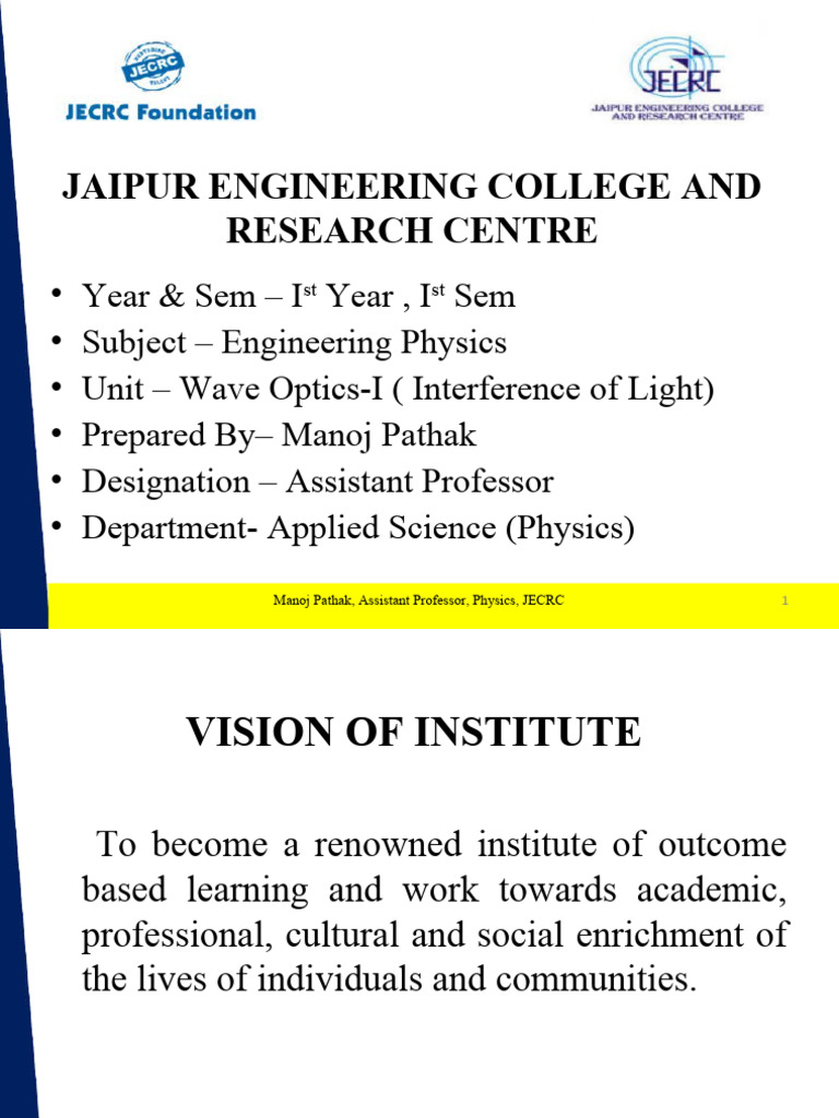 Interference Of Light Pdf Diffraction Optics