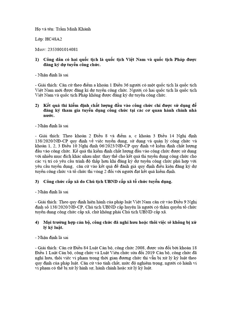 Bài Tập HC2 | PDF