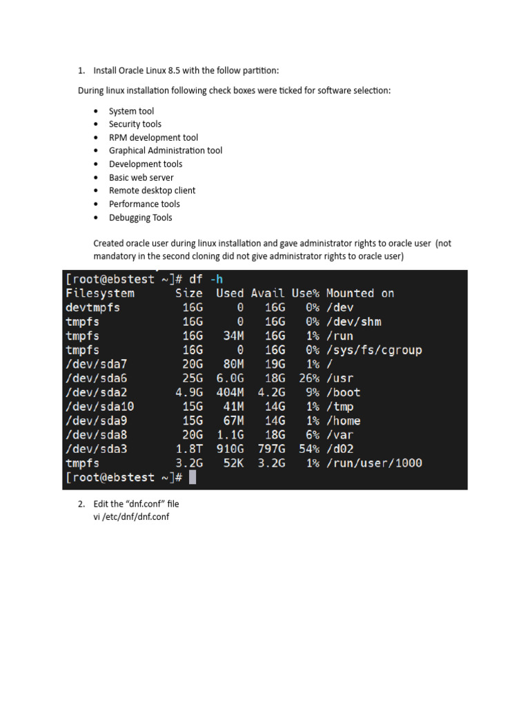 Installing Oracle Linux 8 5 Or Above And R12 Prerequisites Wasa Pdf Computing Software