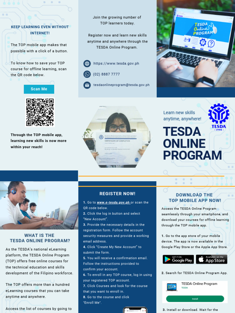 TESDA Online Program - Brochure II | PDF | Mobile App | Educational ...