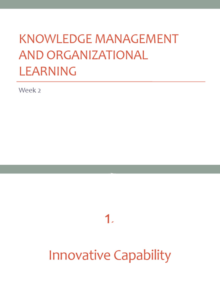 WK 2 - Knowledge Management and Learning | PDF | Strategic Management ...