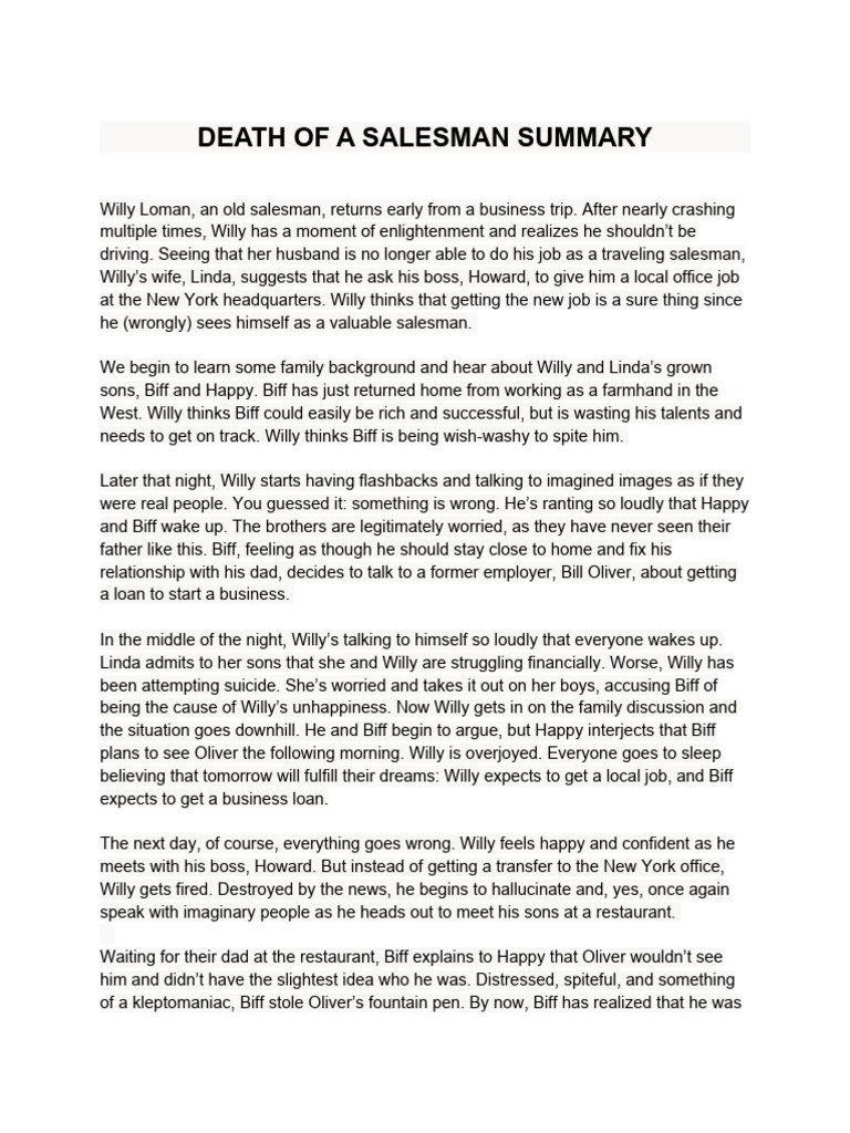 Death of A Salesman Summary | PDF | Interest | Compound Interest