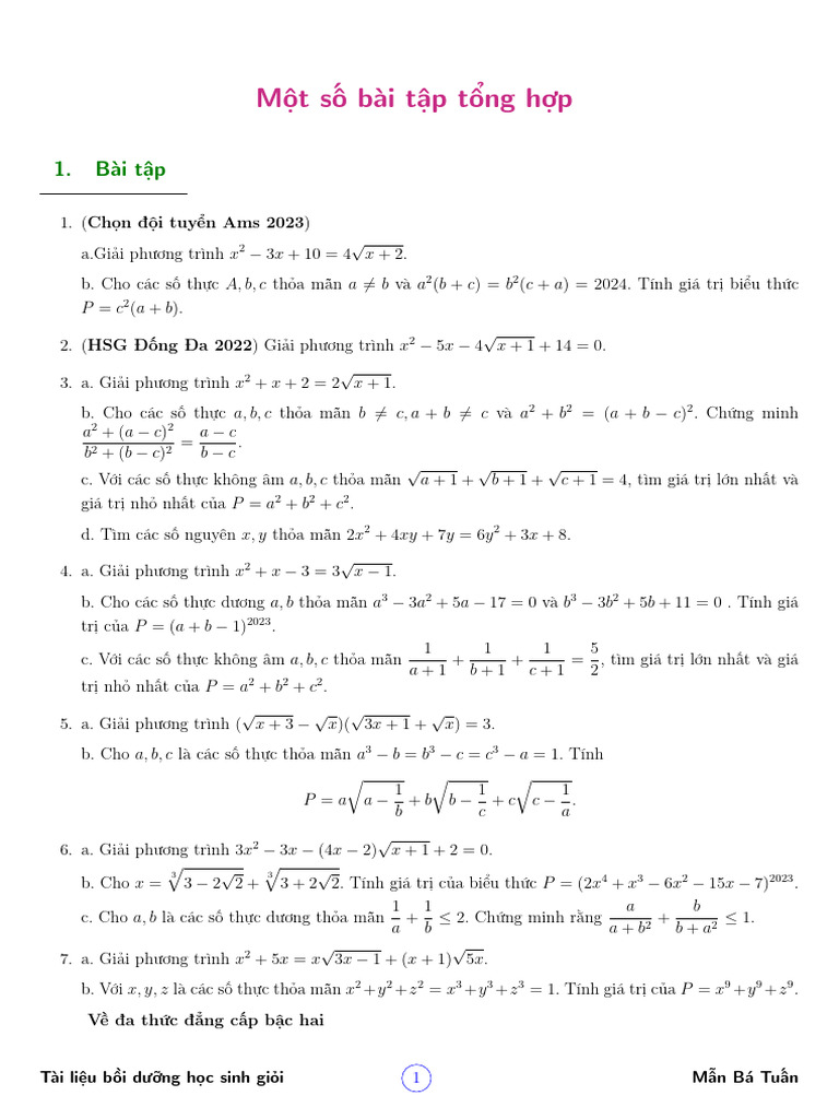 Bài tập hsg | PDF
