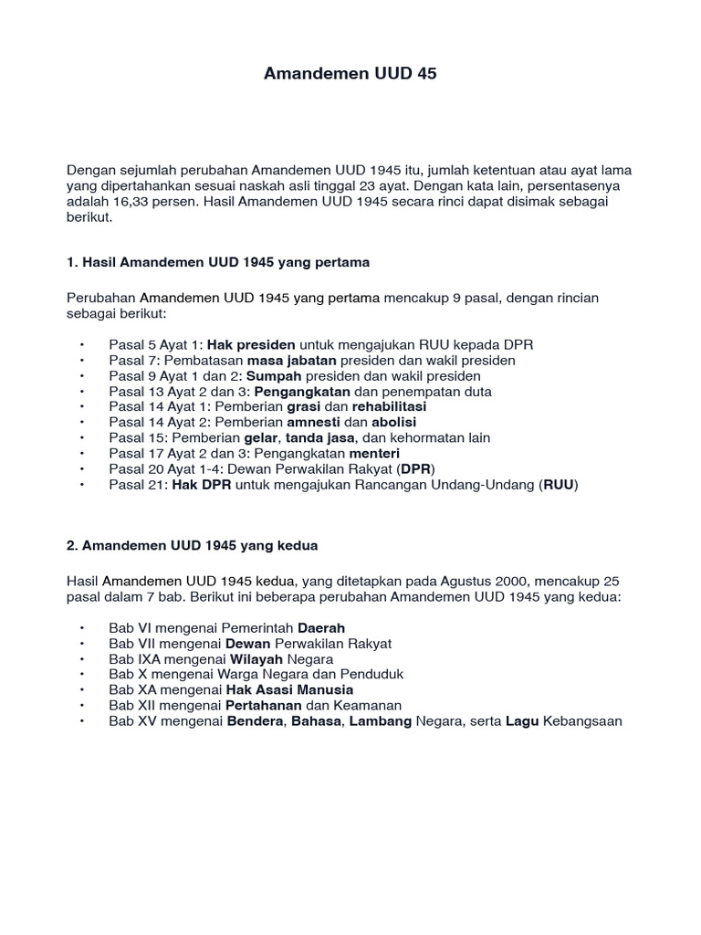 Tentang Amandemen Uud 45 | PDF