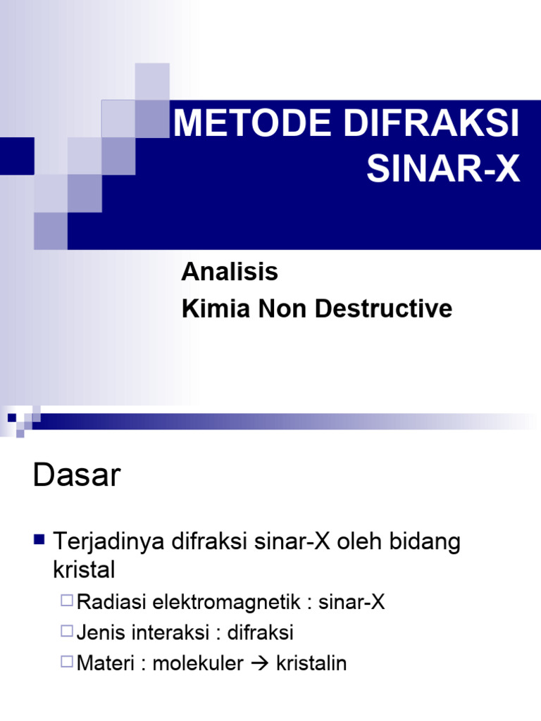 SPEKTROMETRI SINAR - X DAN XRD Bu Endang T | PDF