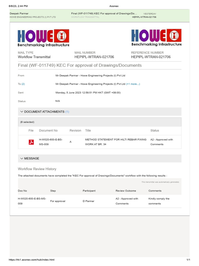 Method Statement For Hilti Rebar Fixing Work-Br.34-A2 Approved | Download Free PDF | Concrete ...