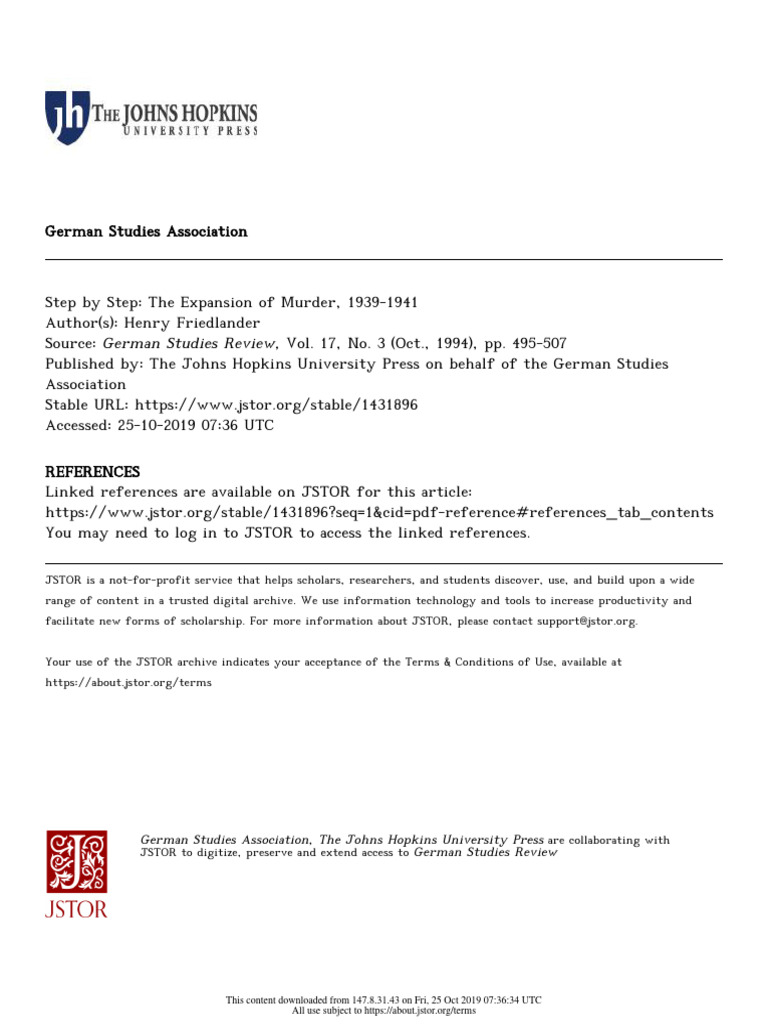Henry Friedlander - The Origins of Nazi Genocide From Euthanasia To The ...