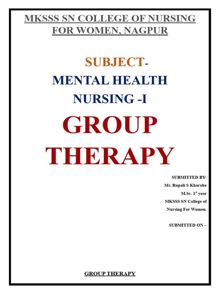 Group Therapy | PDF | Psychotherapy | Group Psychotherapy