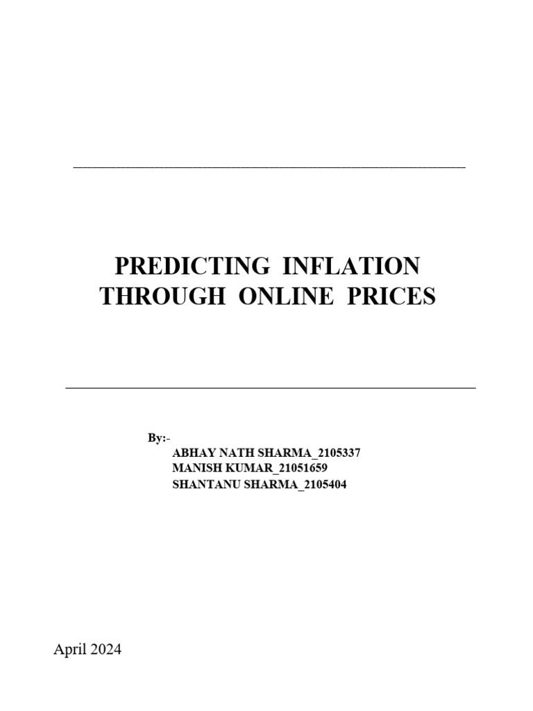 Predicting Inflation Through Online Prices | PDF | Cost Of Living ...