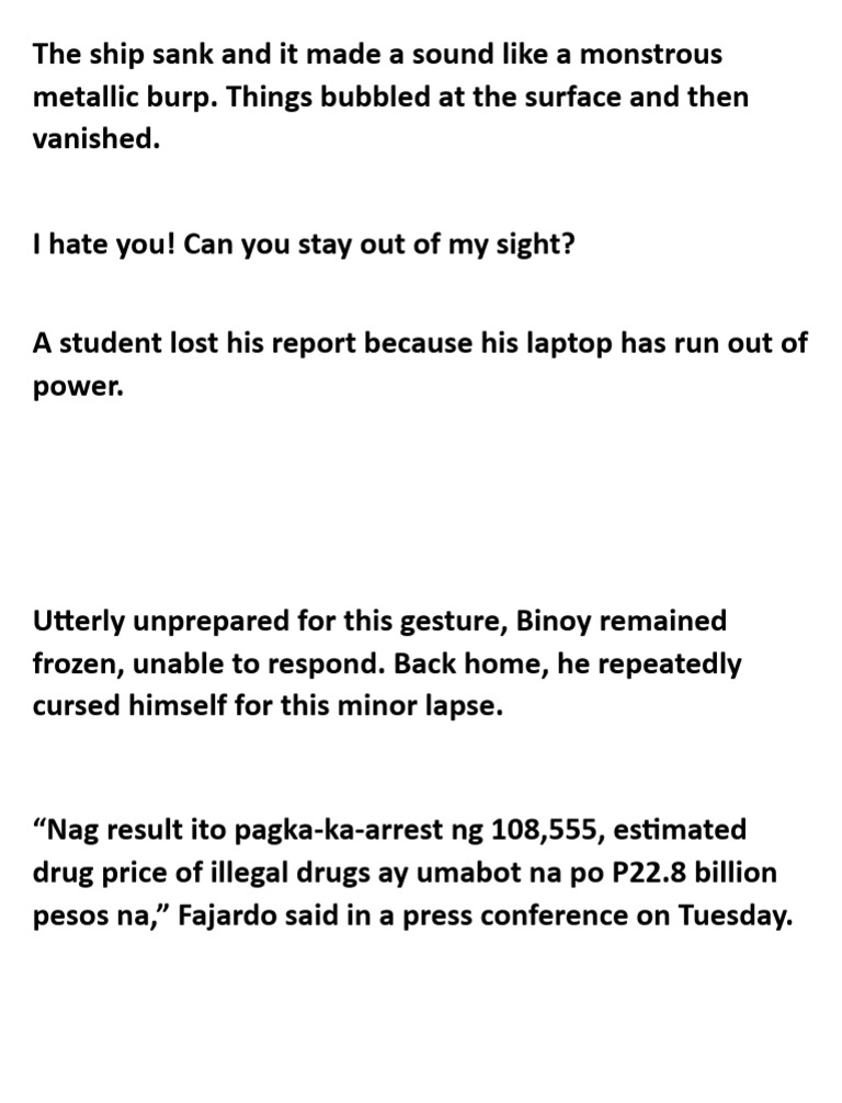 The Ship Sank and It Made a Sound Like a Monstrous Metallic Burp | PDF