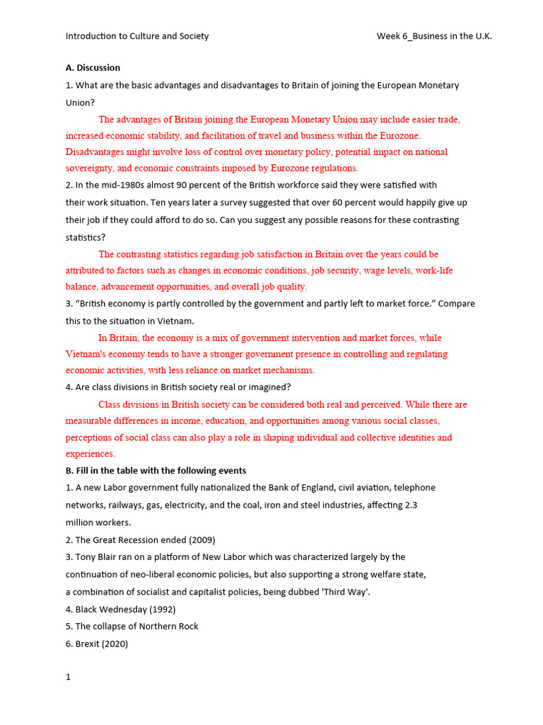 Intro To Cul - Handout - Week 6 | PDF | Monetary Policy | Market ...