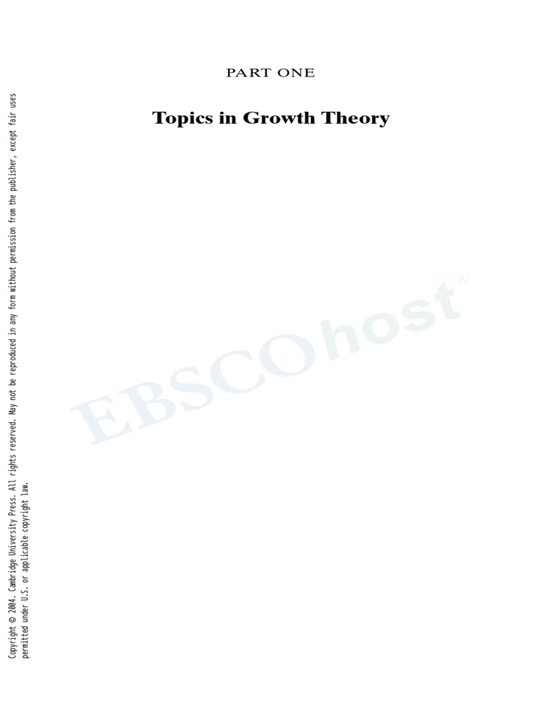 Economic Growth and Macroeconomic Dynamics, Part 1 | Download Free PDF ...
