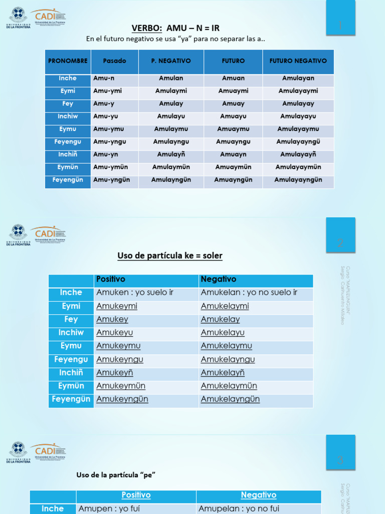verbos UFRO | PDF | Idiomas | Estudios de idiomas extranjeros