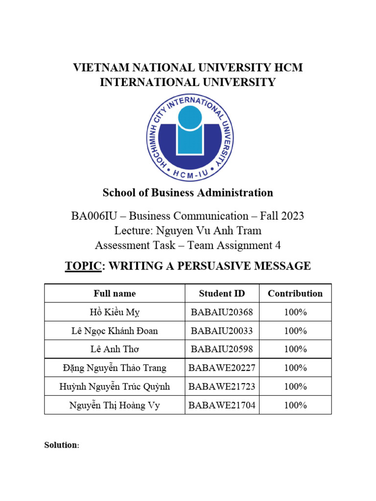 Business Communication - WRITING A PERSUASIVE MESSAGE | PDF | Economy ...