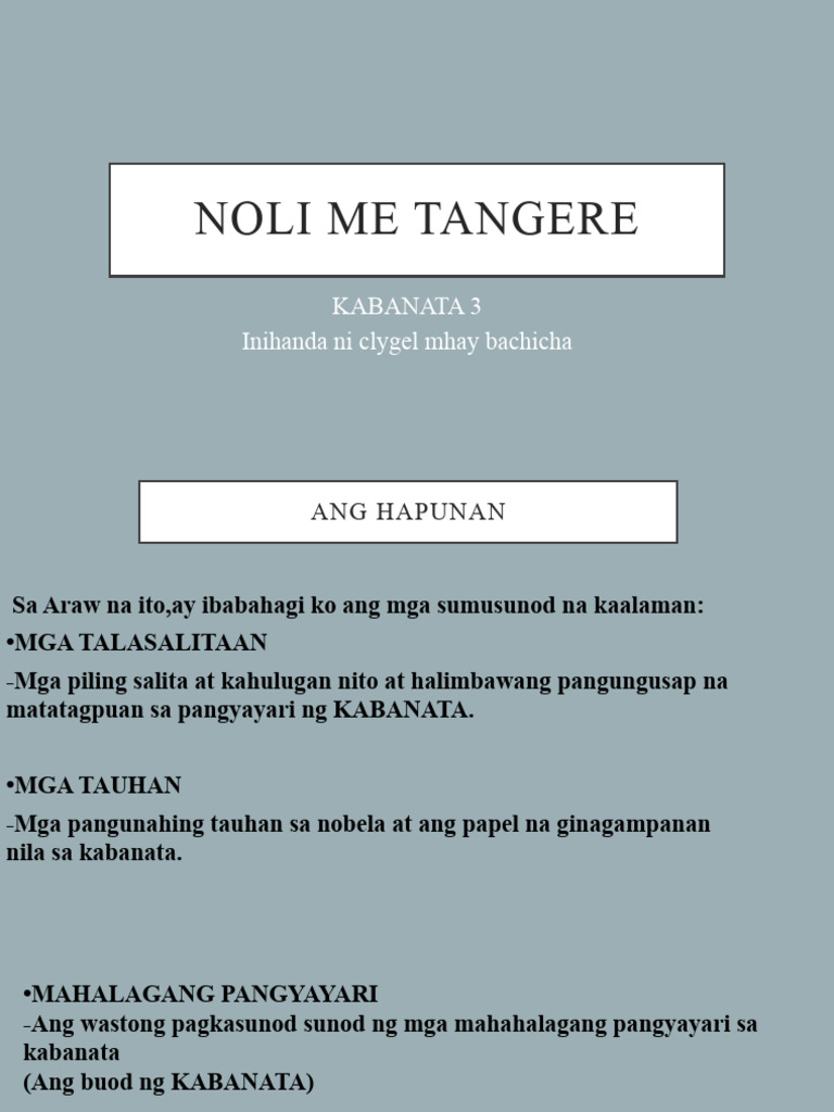 Ang Hapunan Kabanata 3 | PDF