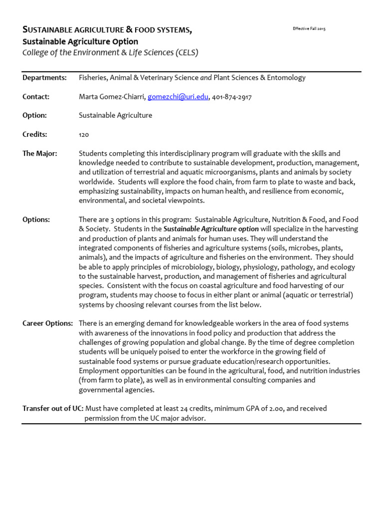 SAFS Sustainable Ag and Food Systems Sustainable Agriculture Complete ...