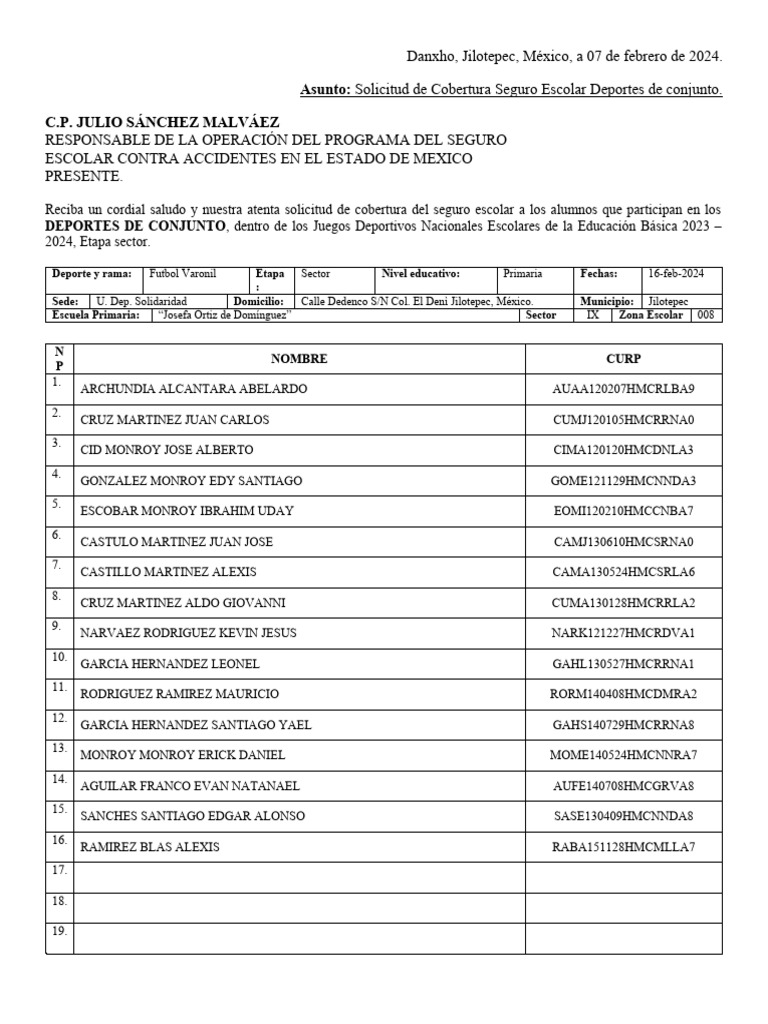 Sol. Seg. Esc. Dep. Conj. | PDF