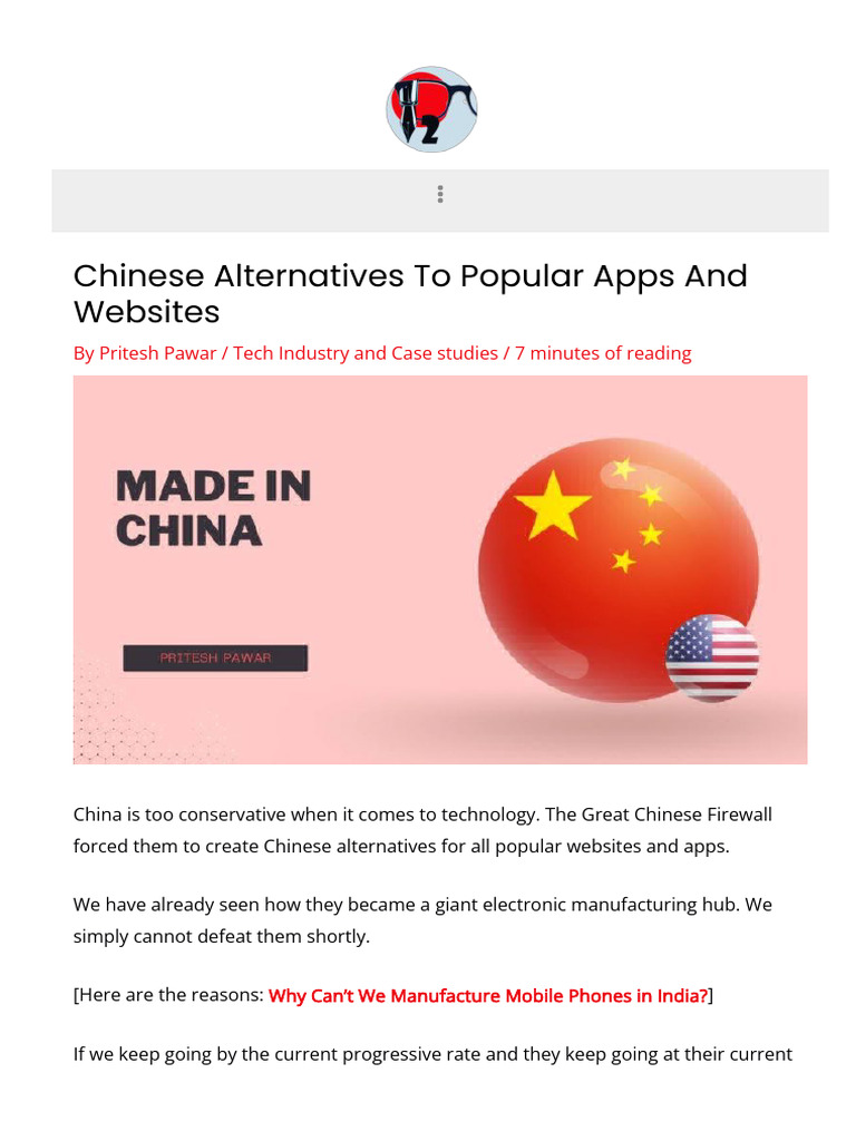 Chinese App Alternatives Guide | PDF | Baidu | We Chat