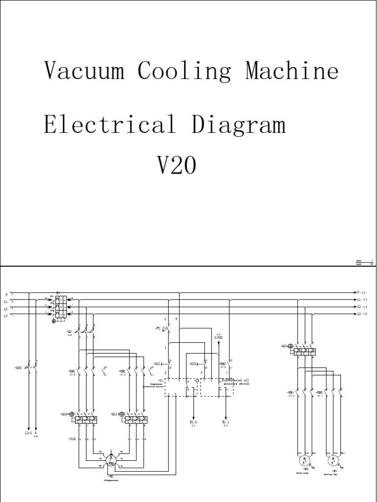Vacuum Cooling Machine Electrical Diagram | PDF | Mechanical ...