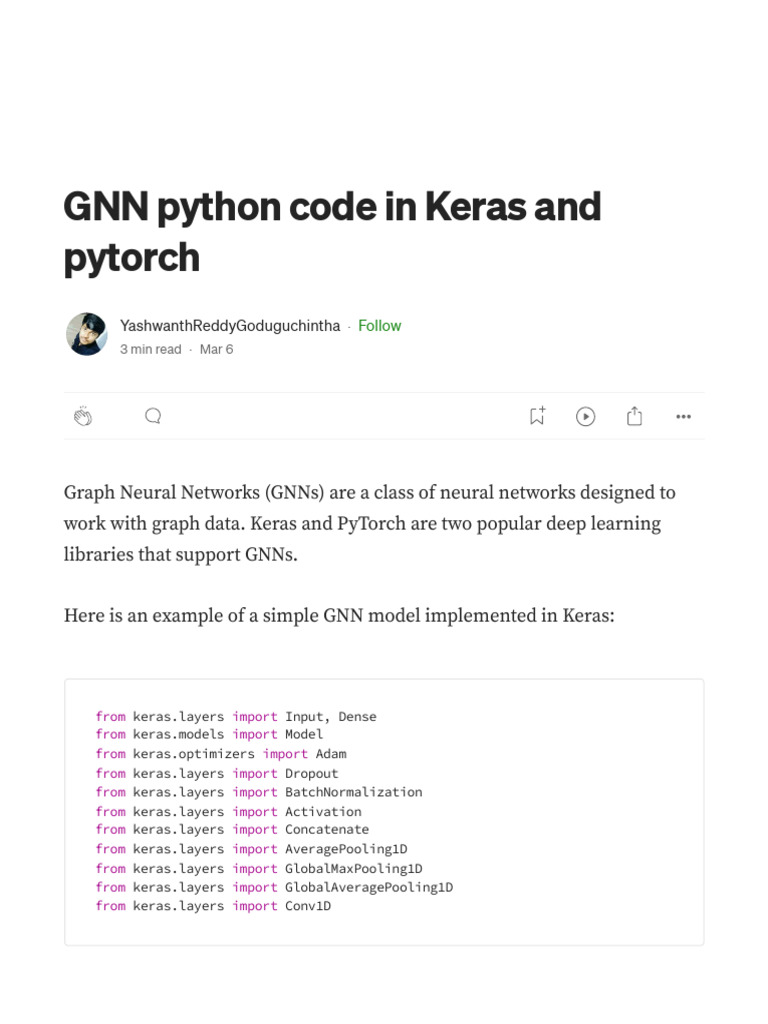 GNN Implementation in Keras & PyTorch | PDF | Computational Neuroscience | Computer Science