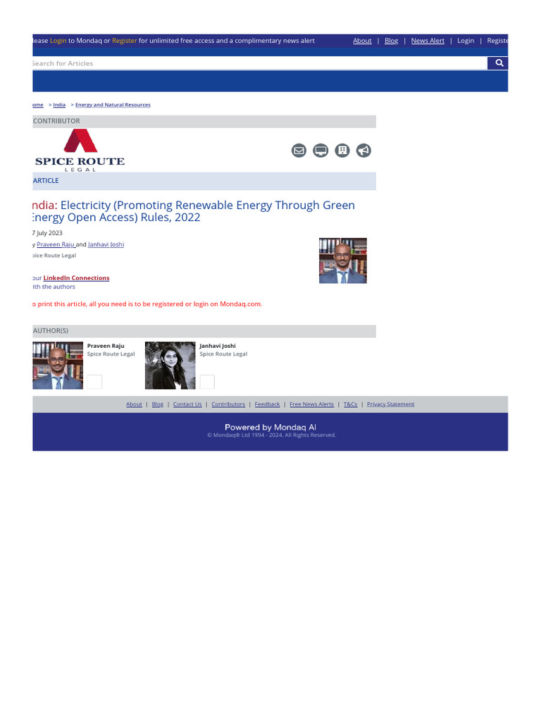 Electricity (Promoting Renewable Energy Through Green Energy Open ...