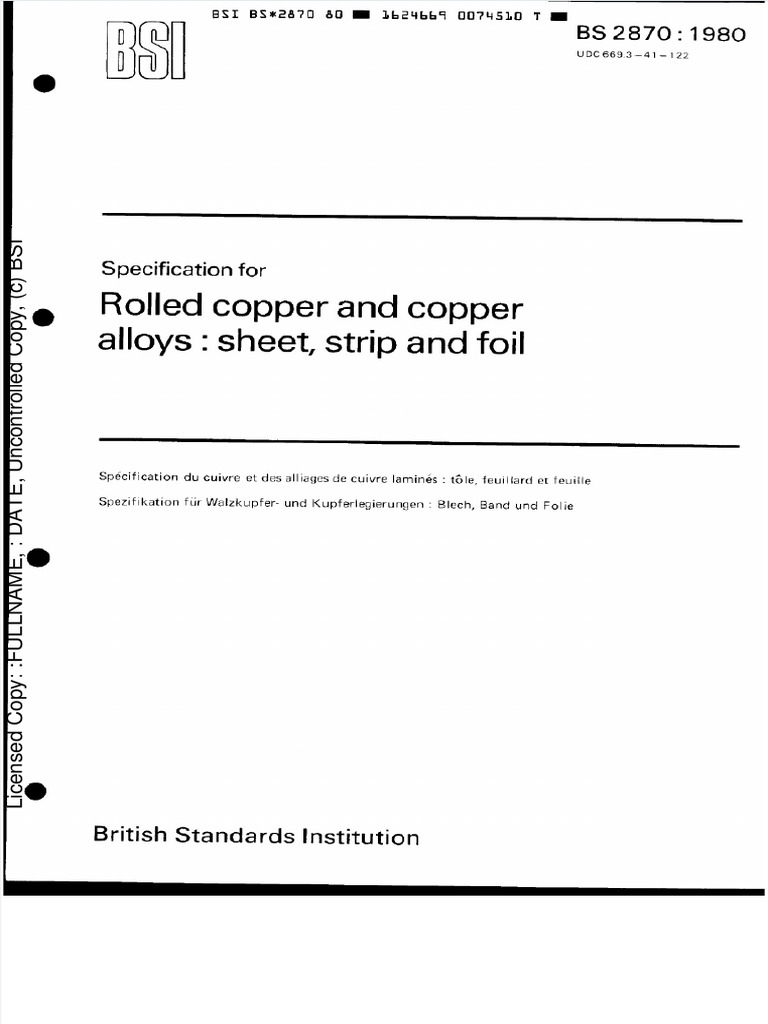 BS 2870-1980 | PDF
