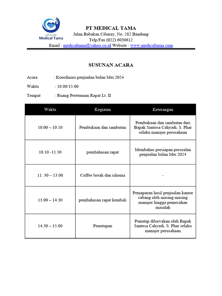 Susunan Acara | PDF