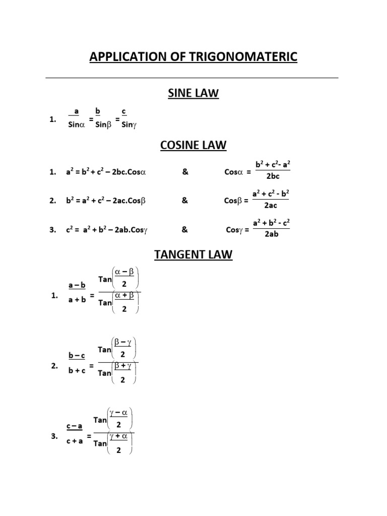 Application of Trigonomateric | PDF | Trigonometric Functions ...