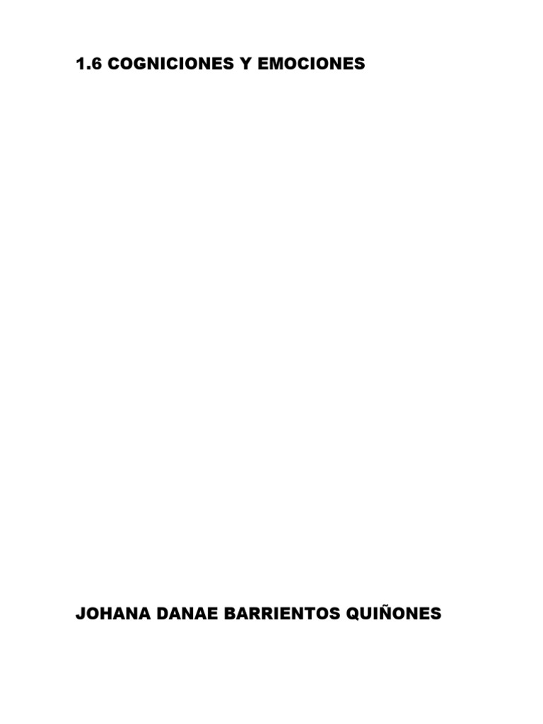 1.6 Cogniciones y Emociones | PDF | Las emociones | Ansiedad